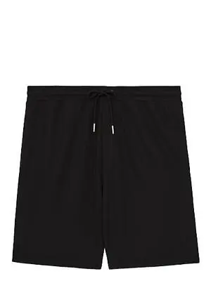 REISS Drawstring-waist Stretch-jersey Shorts - Black