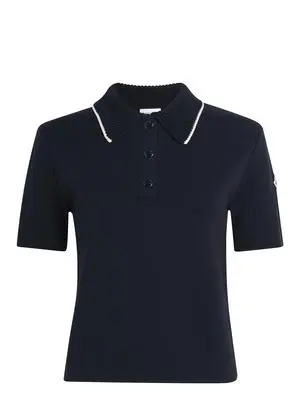 Moncler Cotton Polo Sweater - Navy