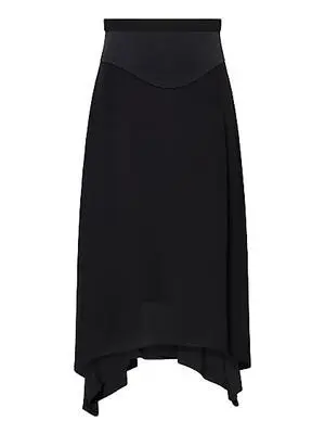 Stella McCartney Asymmetric-hem High-rise Midi Skirt - Black