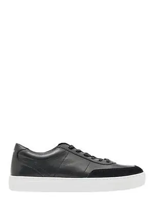 REISS Finton Leather Trainers - Black