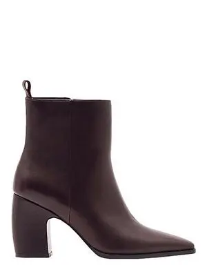 REISS Amy Leather Ankle Boots - Oxblood