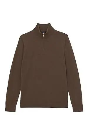 REISS Blackhall Merino-Wool Jumper Chocolate Brown