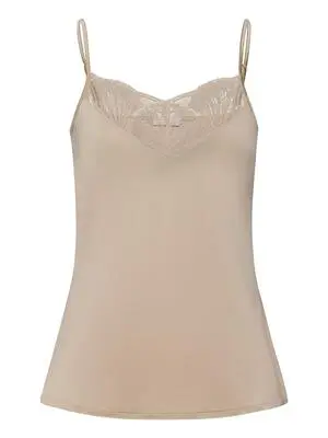 Hanro Satin Lace-trim Lilith Camisole - Beige