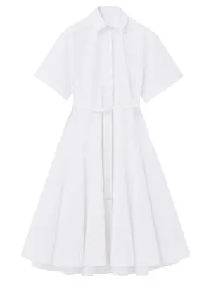 Alexander McQueen Poplin Midi Dress - White