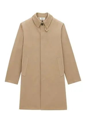 Saint Laurent Cotton Gabardine Faux-fur Lined Overcoat - Beige