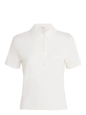 FRAME Stretch-linen The Caddy Polo Shirt - Ivory