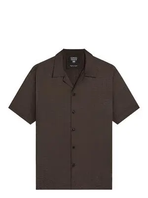 Kith X Giorgio Armani Monogram Short Sleeve Thompson Camp Collar Shirt - Brown