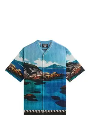 Kith X Giorgio Armani Sardinia Short Sleeve Zip Shirt - Blue