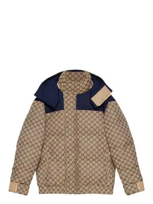 Gucci Gg Canvas Goose Down Jacket - Tan