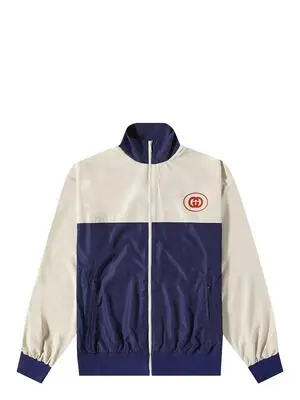Gucci Gg Logo Track Jacket - Blue