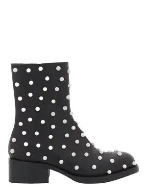 LANVIN Medley Studded Leather Ankle Boots - Black