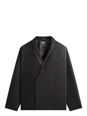 Kith X Giorgio Armani Monogram Long Sleeve Thompson Crossover Shirt - Black