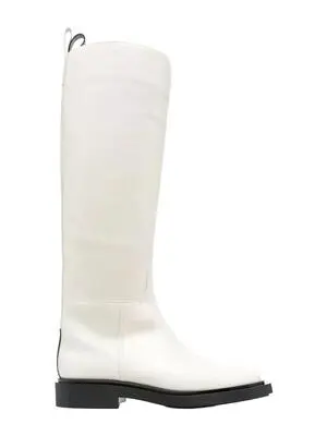 3JUIN Zipped Knee-length Boots - White