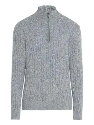 Loro Piana Cashmere Cable-knit Quarter-zip Sweater - Ivory Lace Star
