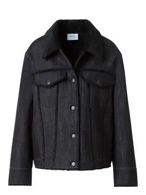AKRIS Akris Punto Faux-Fur Trimmed Denim Jacket