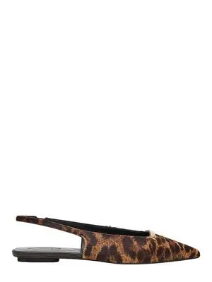 TOD'S Leopard-printed Calf Hair Slingback Flats - Leoprd