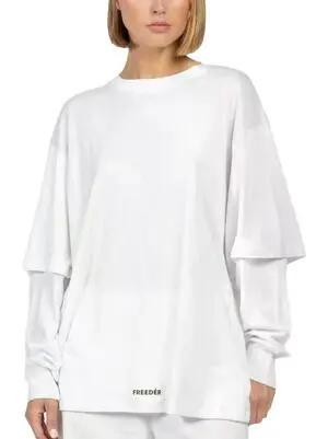 FREEDÉR Double-layered Long-sleeve Top - White