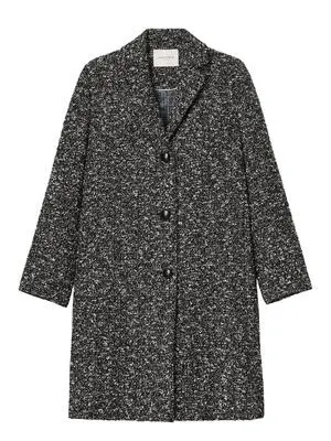 Lafayette 148 New York Wool-cotton Boucle Tweed Coat - Black Multi