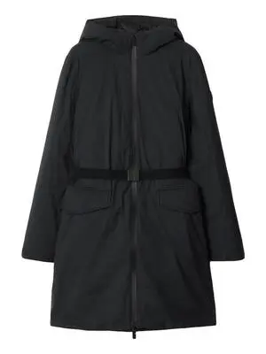 Burberry Mid-length Hooded Nylon Coat - Black