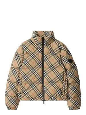 Burberry Check Ambleside Puffer Jacket - Sand Beige