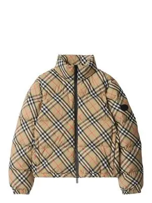 Burberry Check Ambleside Puffer Jacket - Sand Beige