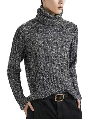 Dolce & Gabbana Roll-neck Speckled Sweater - White