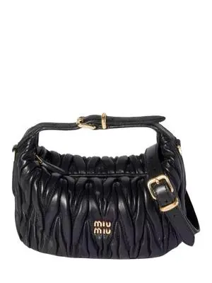 Miu Miu Mini Wander Matelassé Tote Bag - Black