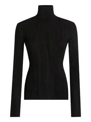 Dolce & Gabbana Ribbed Knit Turtleneck Sweater - Black