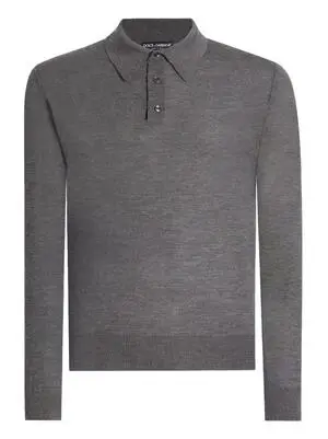 Dolce & Gabbana Long-sleeve Polo Shirt - Grey