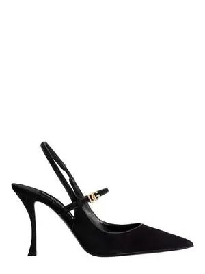Dolce & Gabbana 90mm Suede Slingback Pumps - Black