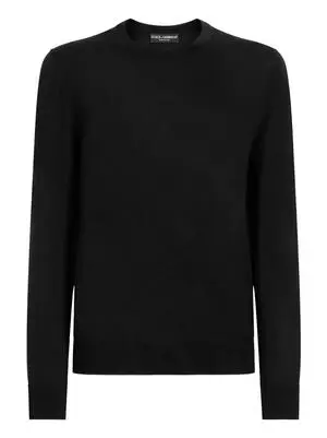 Dolce & Gabbana Crew-neck Fine Knit Sweater - Black