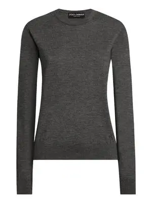 Dolce & Gabbana Logo-embroidered Relaxed Fit Sweater - Grey