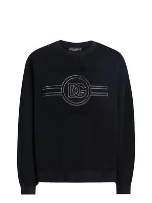 Dolce & Gabbana Logo-embellished Crew-neck Sweatshirt - Blue