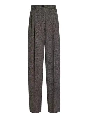 Dolce & Gabbana Houndstooth Pleated Trousers - Black
