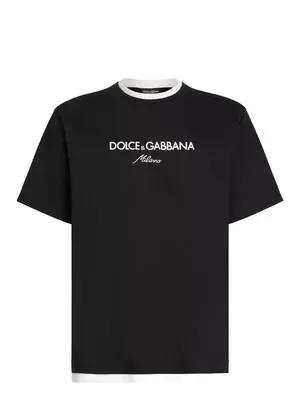 Dolce & Gabbana Logo-embroidered T-shirt - Black