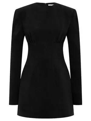 Rachel Gilbert Dover Padded-shoulder Mini Dress - Black