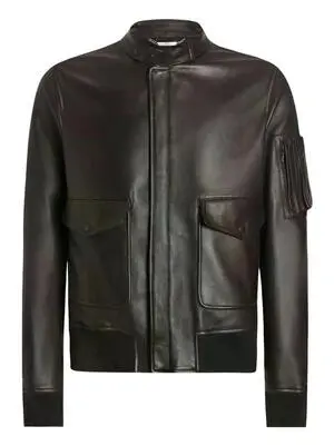 Dolce & Gabbana Zip-fastening Pocket Leather Jacket - Brown