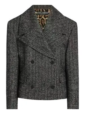 Dolce & Gabbana Striped Double-breasted Jacket - Grey