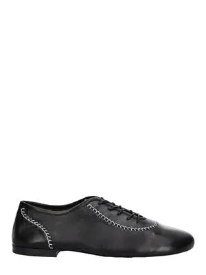 WALES BONNER Contrast-stitching Leather Shoes - Black