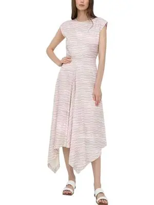 Tiger Of Sweden Geometric-pattern Asymmetric-hem Dress - Pink