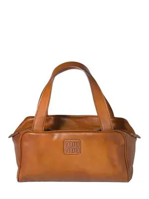 Miu Miu Leather Zipped Shoulder Bag - Brown