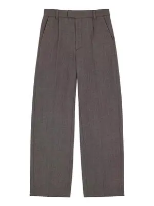 MAISON MARGIELA Pleated Herringbone Trousers - Grey