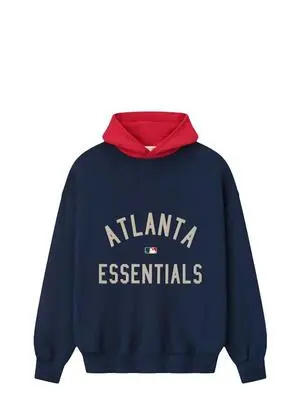 Fear Of God Essentials Atlanta Braves Hoodie - Navy Blue/red