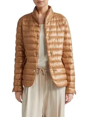 Herno Fitted Quilted Down Puffer Jacket - Camel