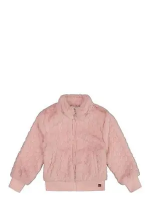 DEUX PAR DEUX Faux Fur Jacquard Jacket - Dusty Pink