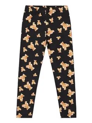 DEUX PAR DEUX Jersey Leggings Teddy Bear - Black And Brown
