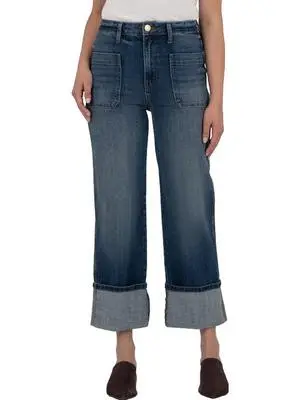 Kut From The Kloth Sienna Cuffed High-waist Jeans - Serene