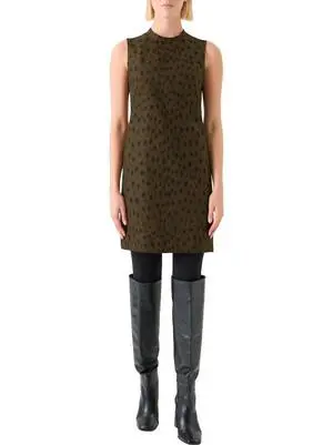 Akris Leopard Print Sheath Dress - Hazel-bark