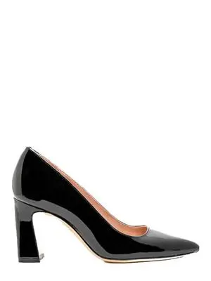 ALLY SHOES Pointed-toe Block Heel Pumps - Black Patent Leather