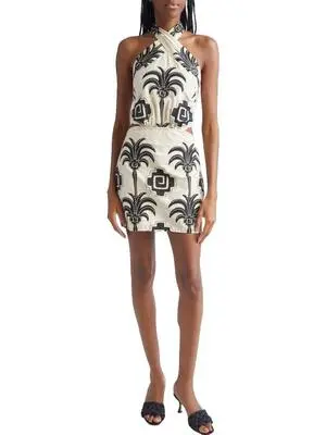 Johanna Ortiz Pintaderas Jacquard Minidress - Ecru/black